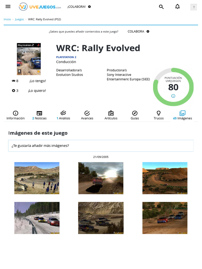 Toda La Información Sobre WRC - Rally Evolved (PS2) | PDF