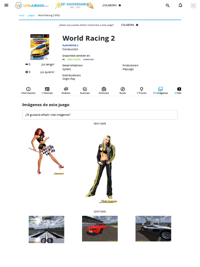 Toda La Información Sobre World Racing 2 (PS2) | PDF