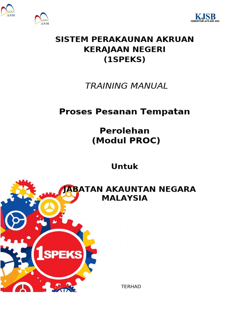 Training Manual - Proses Pesanan Tempatan - Perolehan - v1.1 | PDF