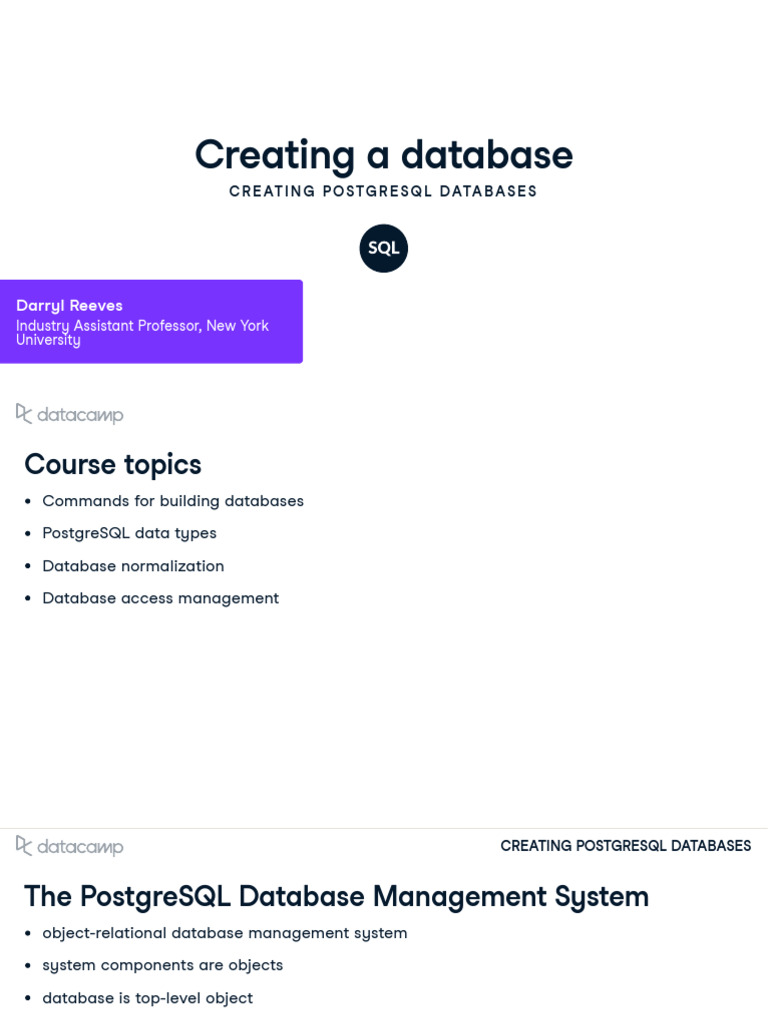 Postgresql Data Base Creation Part 1 Pdf Postgre Sql Databases 6324