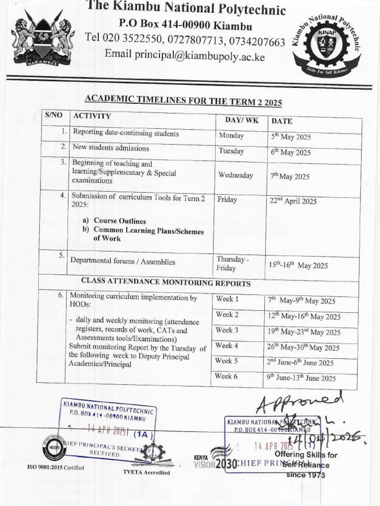 Academic Timelines For The Term 2 2025 | PDF