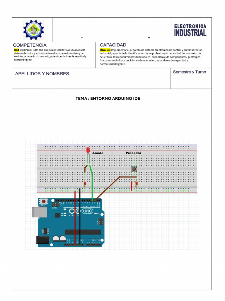 4. ficha practica N° 03 LED con pulsador | PDF