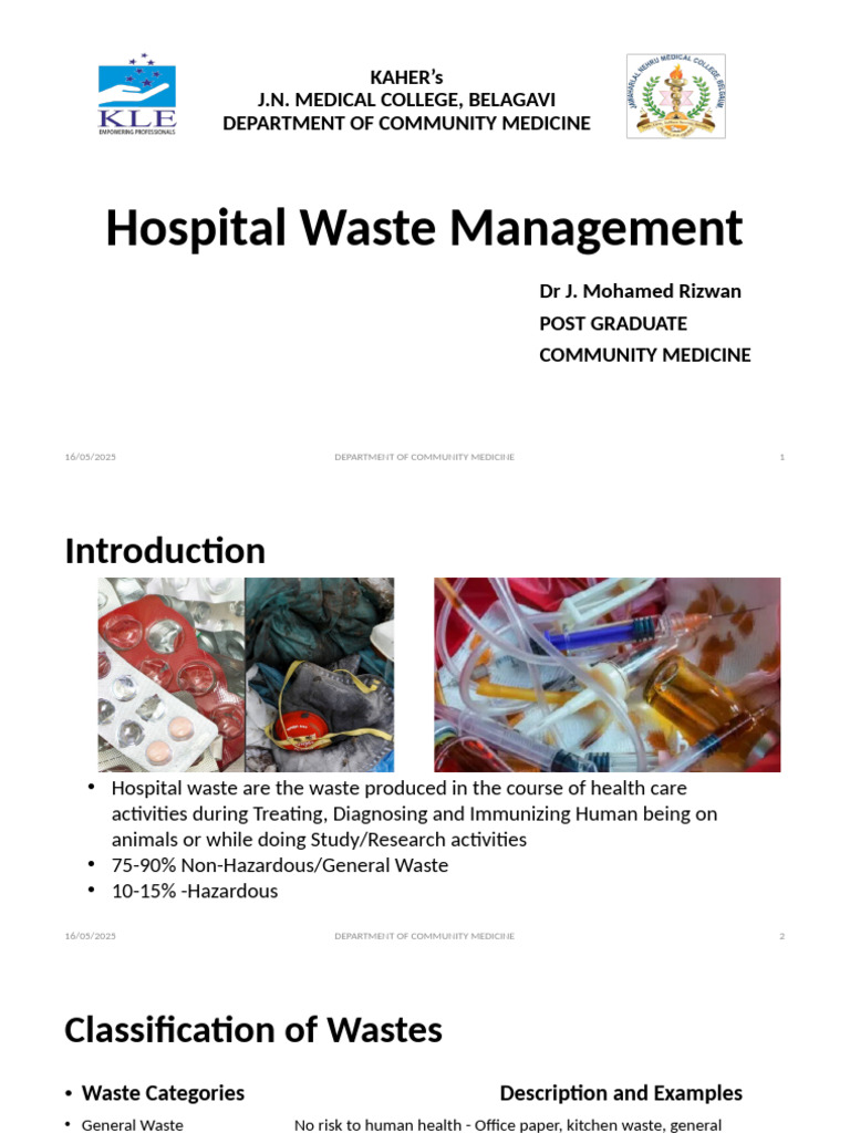 Hospital Waste Management | PDF | Waste | Hazards