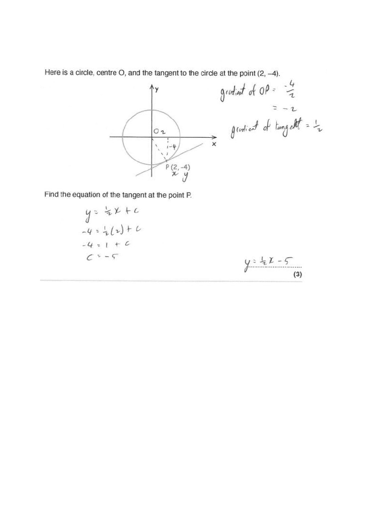Year+10+Homework+Example+ +Circles+and+Tangents | PDF