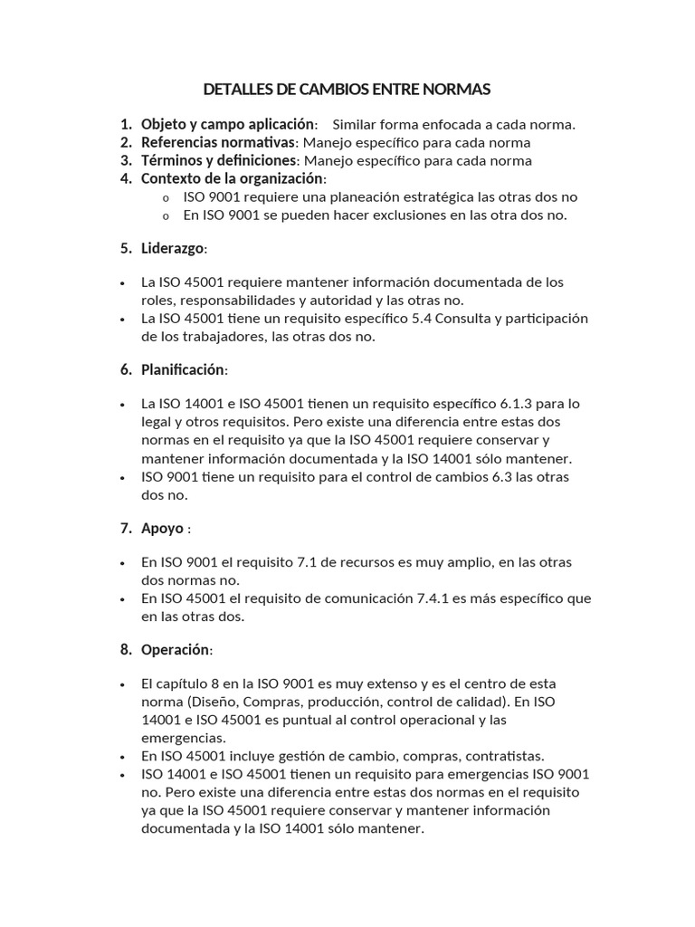 Diferencias Entre Normas | PDF