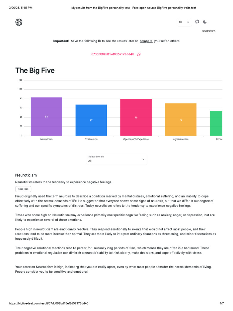 The BigFive Personality Test - Free Open-Source BigFive Personality ...