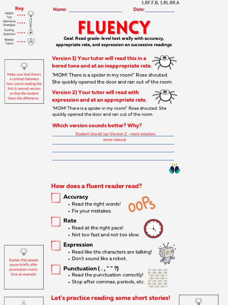 1.Rf.f.b, 1.Rl - Rr.a Lesson Plan | PDF | Punctuation