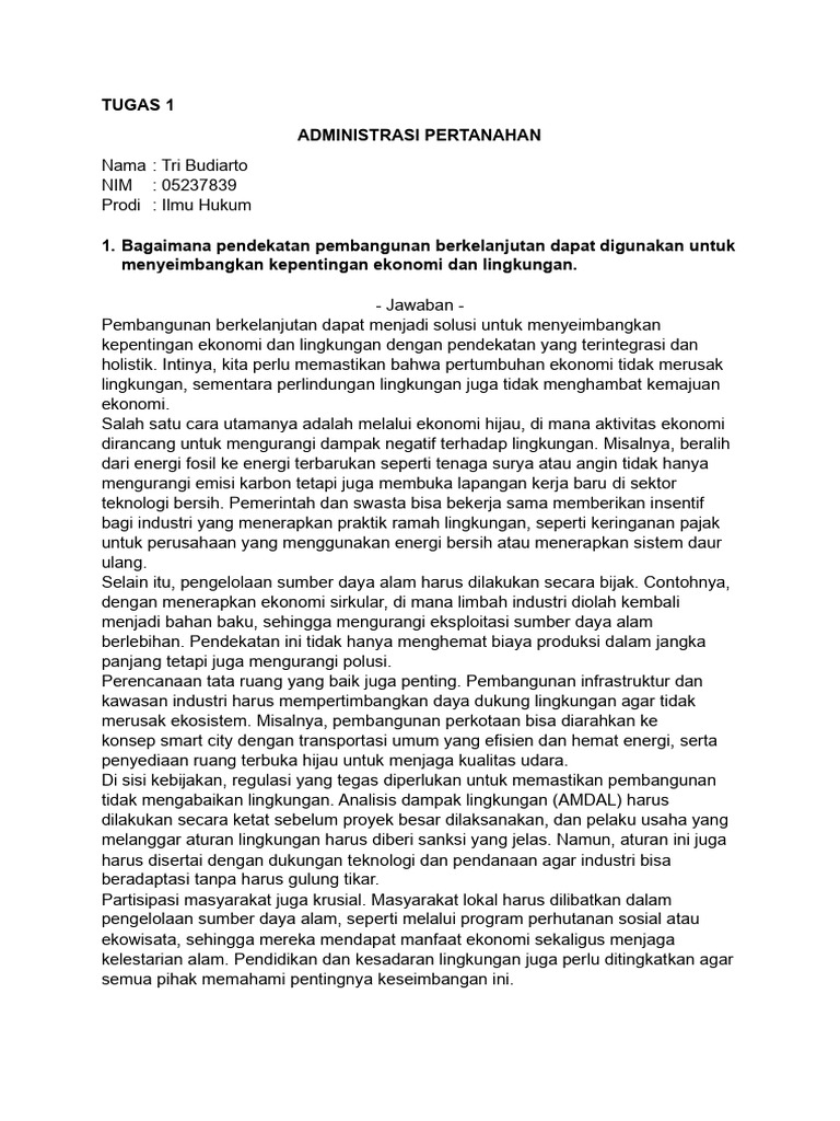 TUGAS 1 SESI 3 HUKUM LINGKUNGAN | PDF