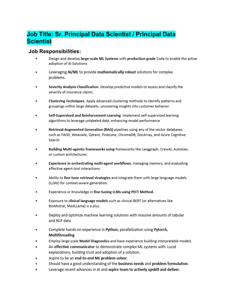 Data Scientist Job Roles and Responsibilities | PDF | Machine Learning ...
