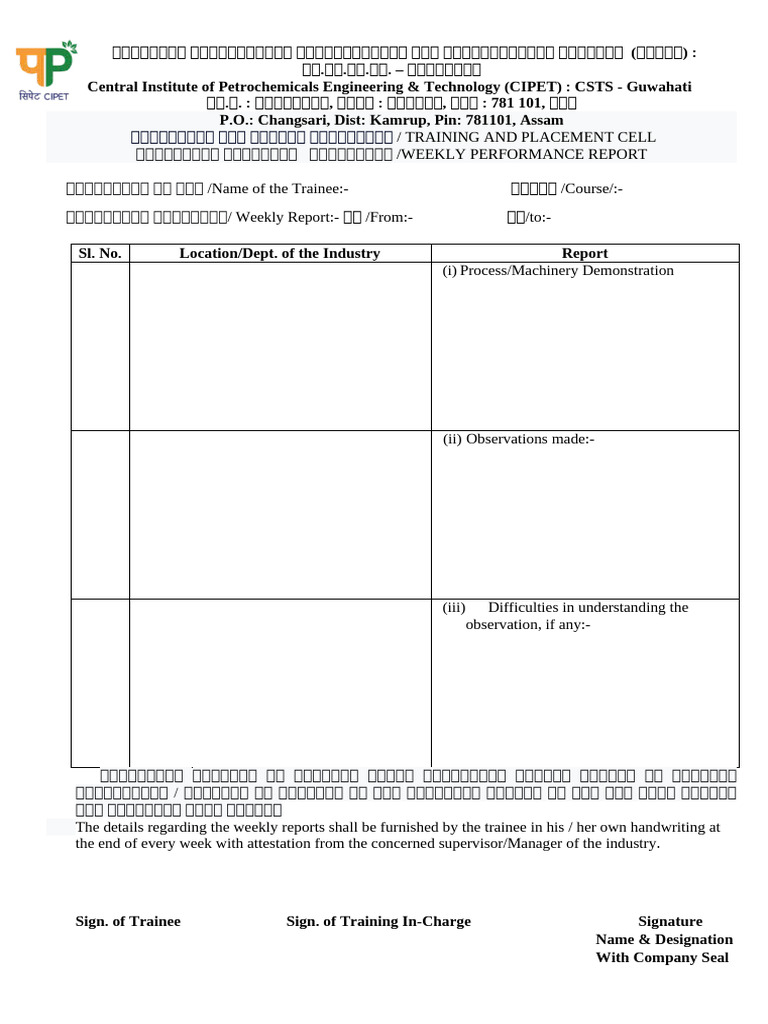 Industrial Weekly Report | PDF