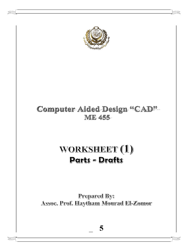 Week - 1 CAD Sheet - 1 2024 | PDF
