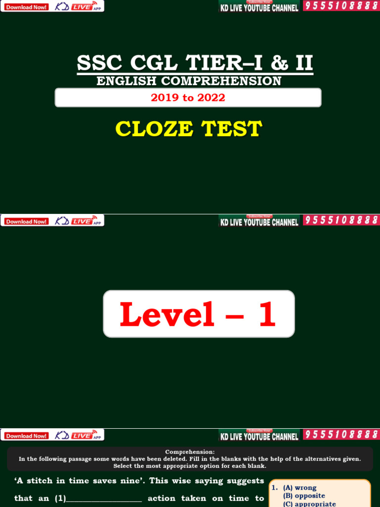 Cloze Test | PDF