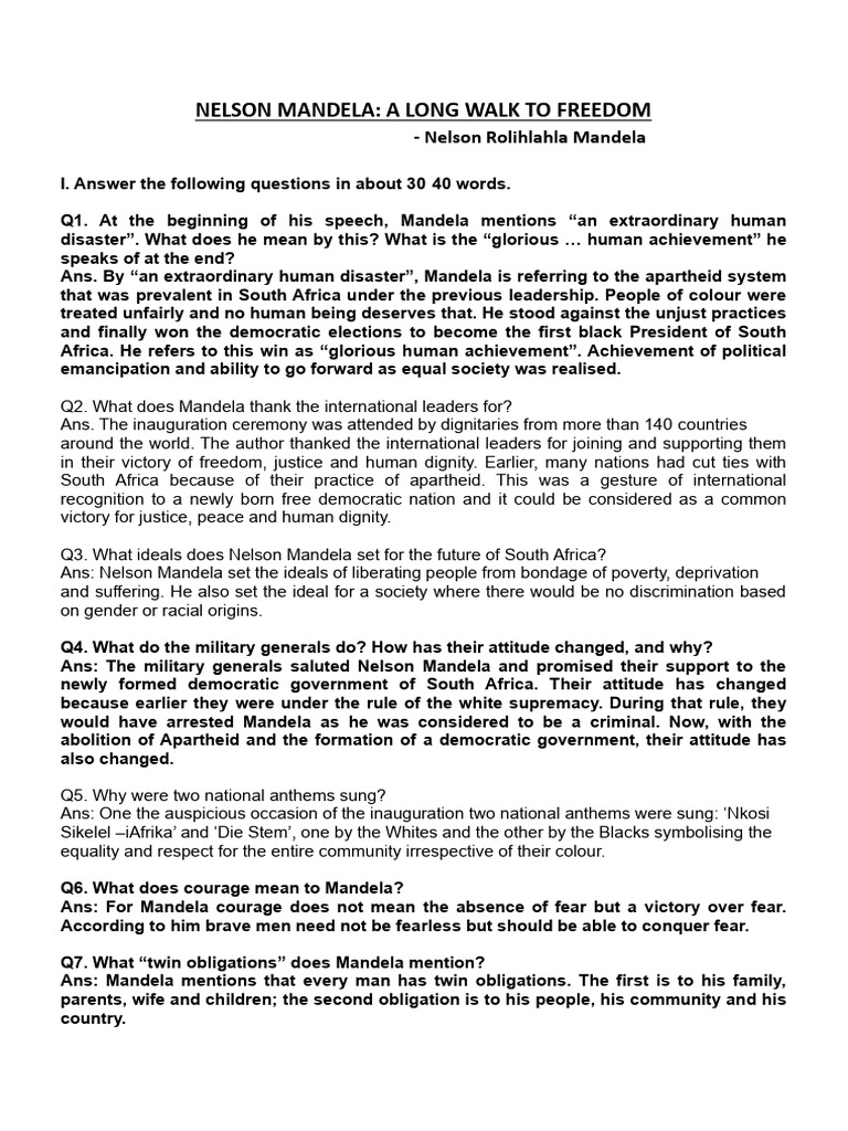 Nelson Mandela - A Long Walk To Freedom | PDF | Nelson Mandela | Apartheid