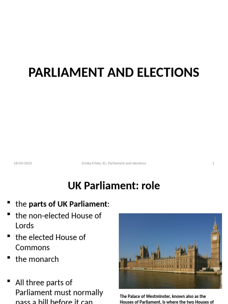 LECTURE 9 Parliament & Elections | PDF | House Of Commons Of The United ...