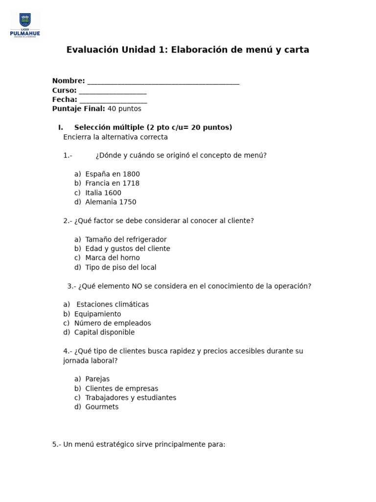 Evaluación Unidad 1 | PDF | Economias