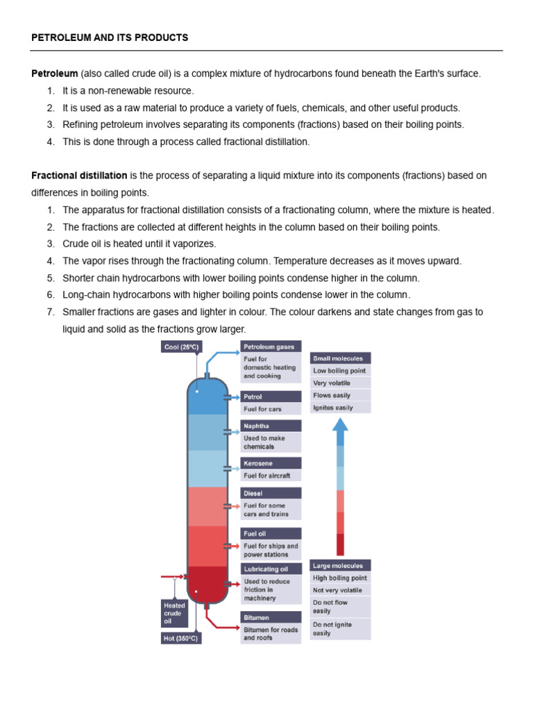 Petroleum and Its Products-1 | PDF | Cracking (Chemistry) | Hydrocarbons