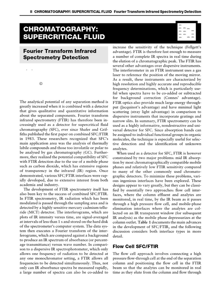 Fourier Transform Infrared Spectrometry Detection | PDF | Infrared Spectroscopy | Chromatography
