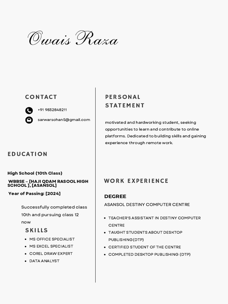 Light Grey Minimalist Resume | PDF