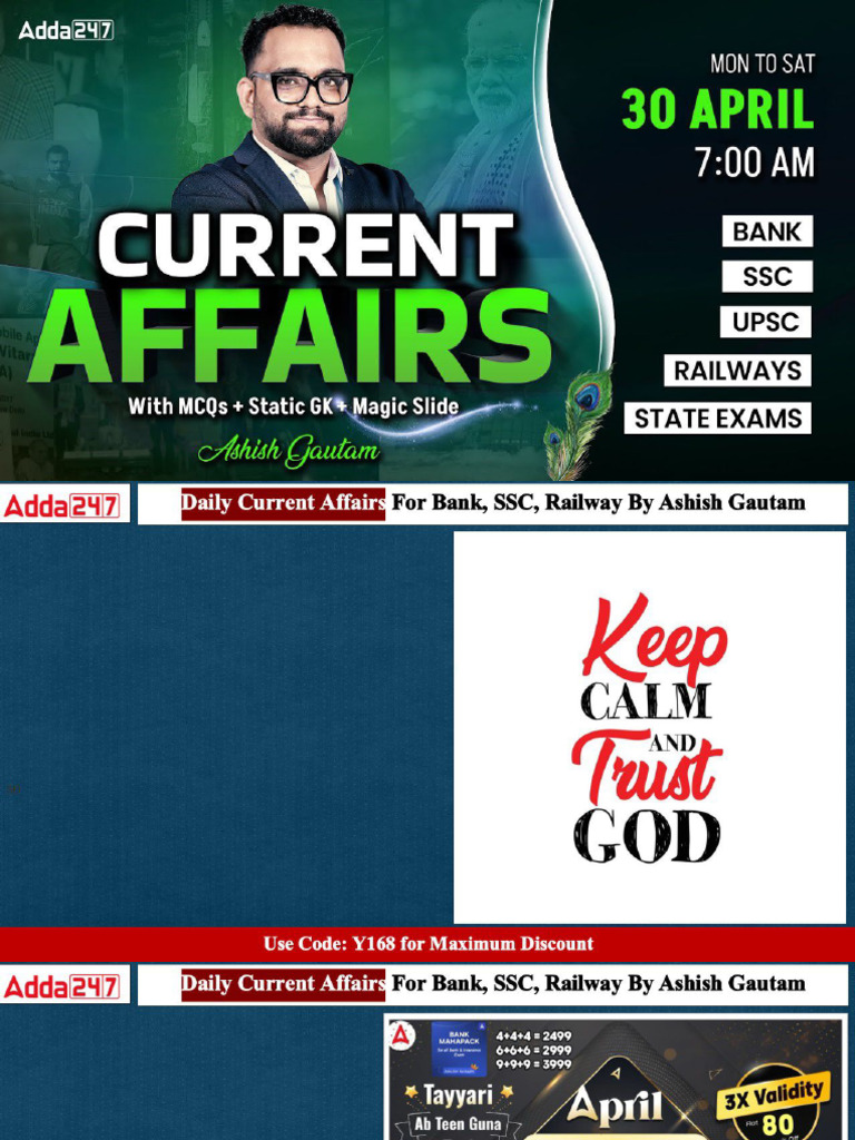 30th April 2025 Current Affair by Ashish Gautam | PDF