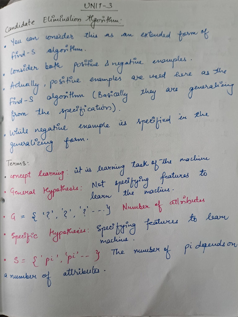 MLT Handwritten Notes on Machine Learning | PDF