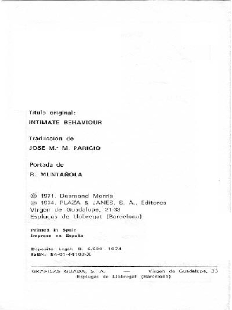 Morris, Comportamiento Íntimo PP 0-54 | PDF