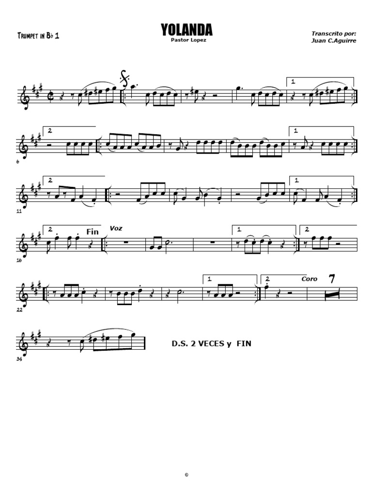 YOLANDA - Trumpet in BB 1 | PDF