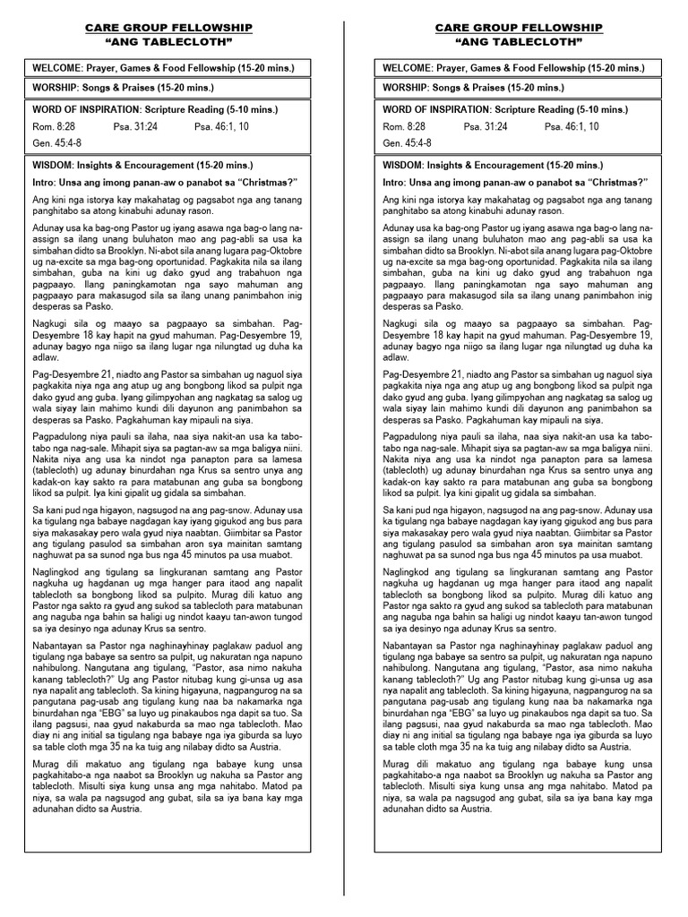 CGF Ang Tablecloth | PDF