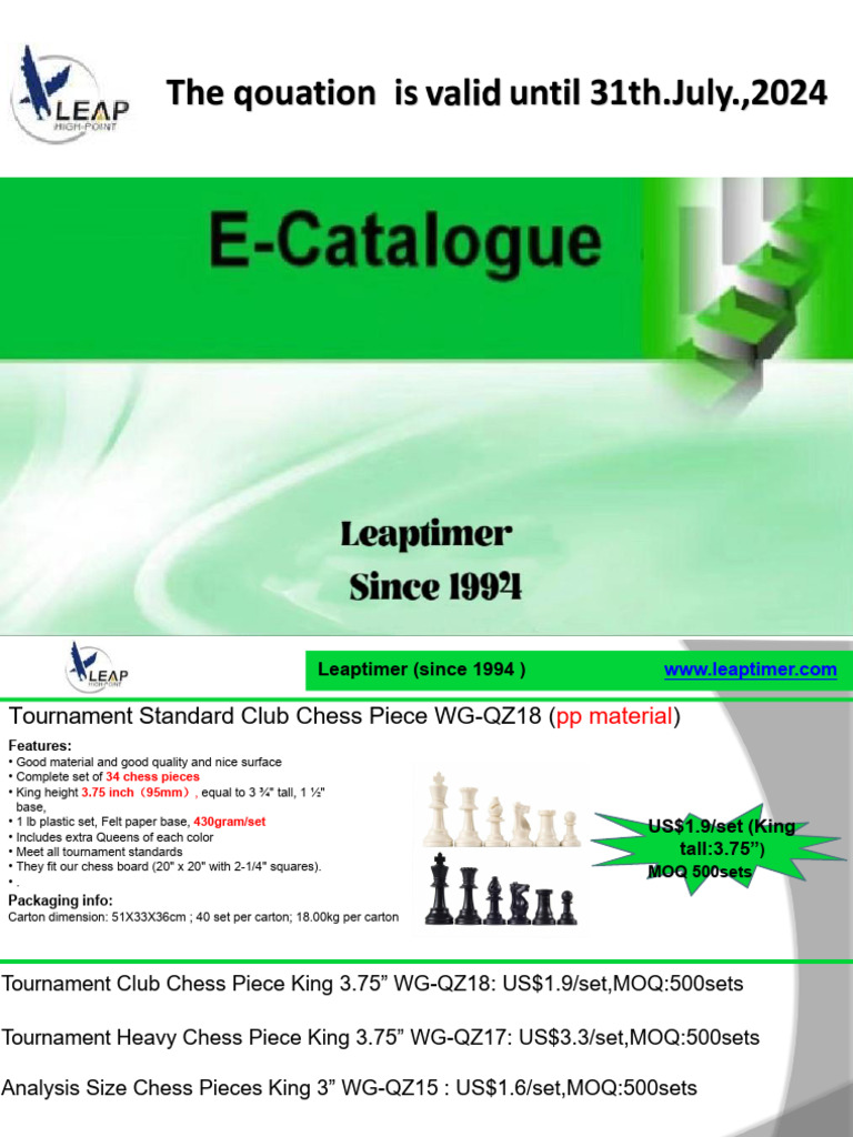 Catalogue for Chess Products 2024 | PDF | Chess | Clock