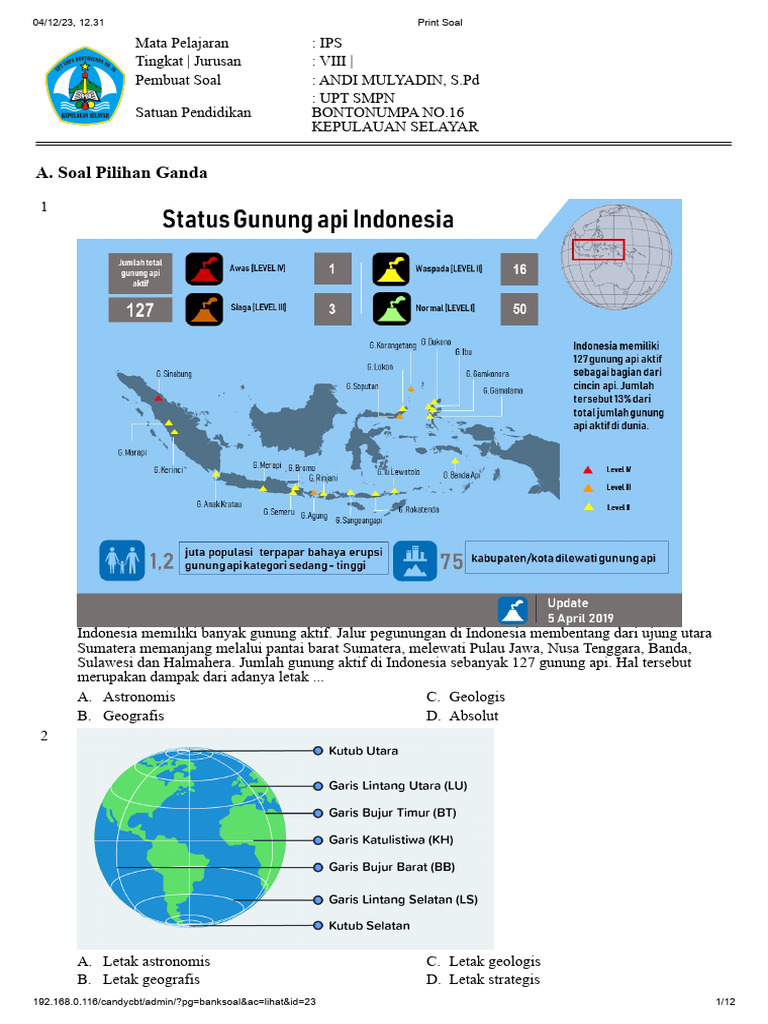 Soal Pas Ips Kelas 8 2023 | PDF