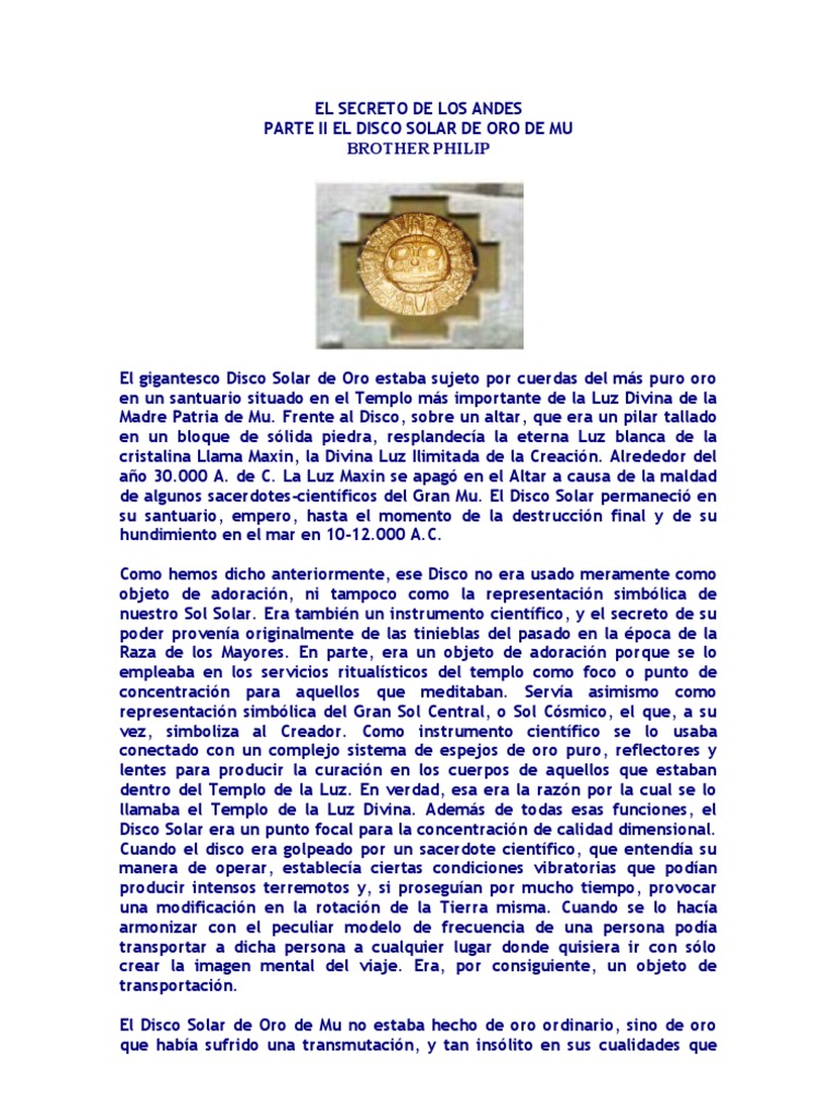 Parte II El Disco Solar Del Lago Titicaca | PDF | Imperio Inca | templo