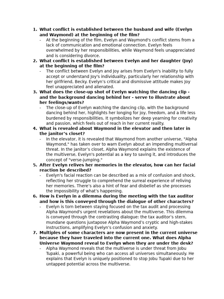 ELA Film Study With Answers | PDF | Adolescence | Love