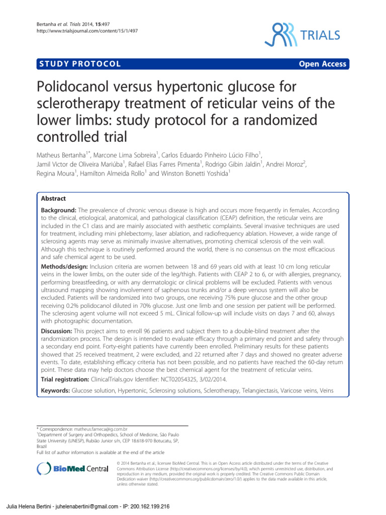 Polidocanol versus hypertonic glucose for sclerotherapy treatment of ...