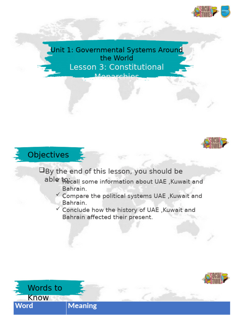 03-Grade 5 - Unit 1 - Governmental Systems Around The World - Lesson ...
