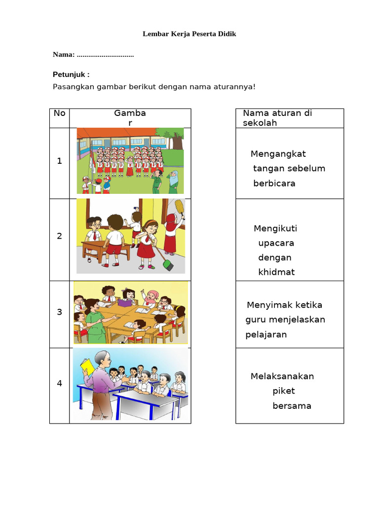 lkpd aturan sekolah 12 | PDF