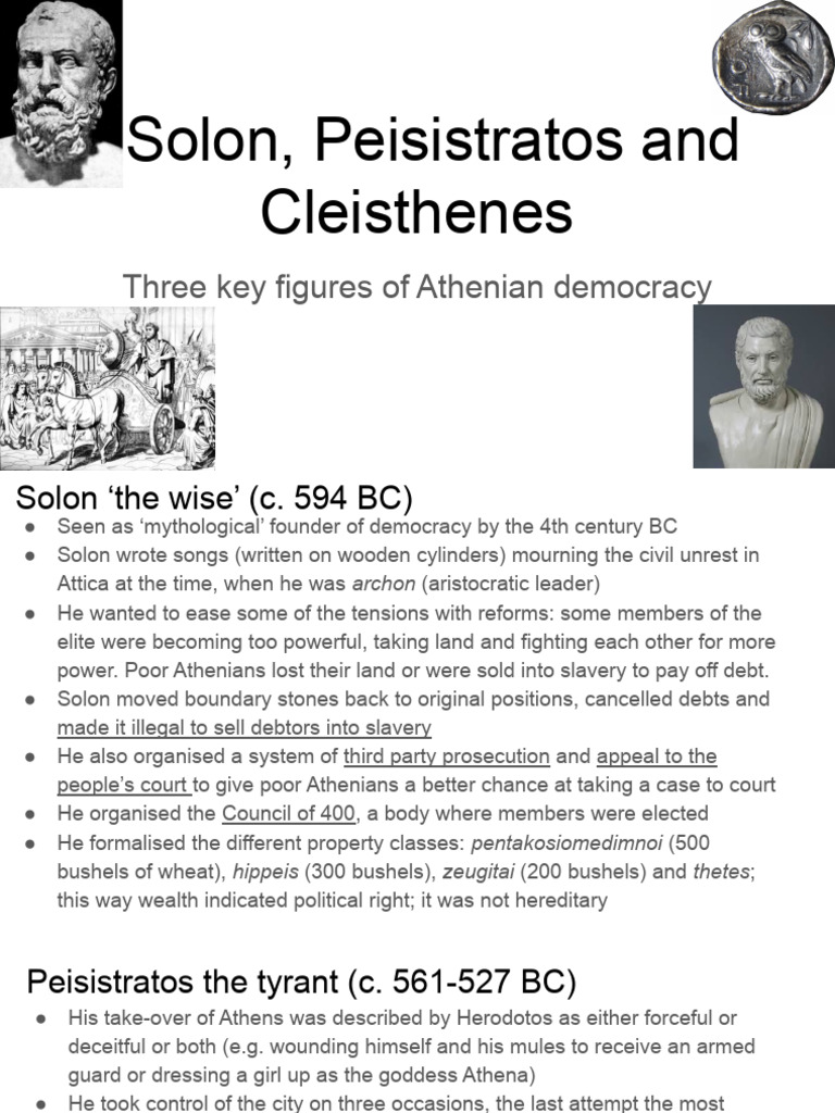 Solon, Peisistratos and Cleisthenes | PDF | Athens | Ancient Europe