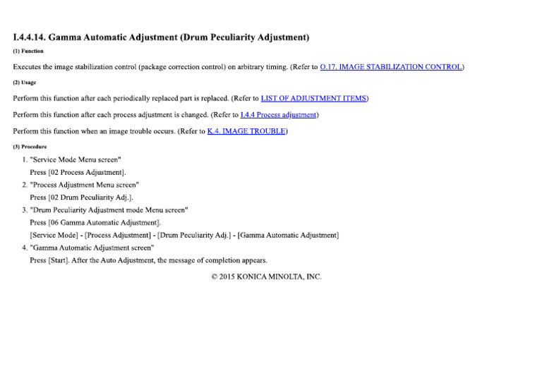 Gamma Automatic Adjustment (Drum Peculiarity Adjustment) | PDF