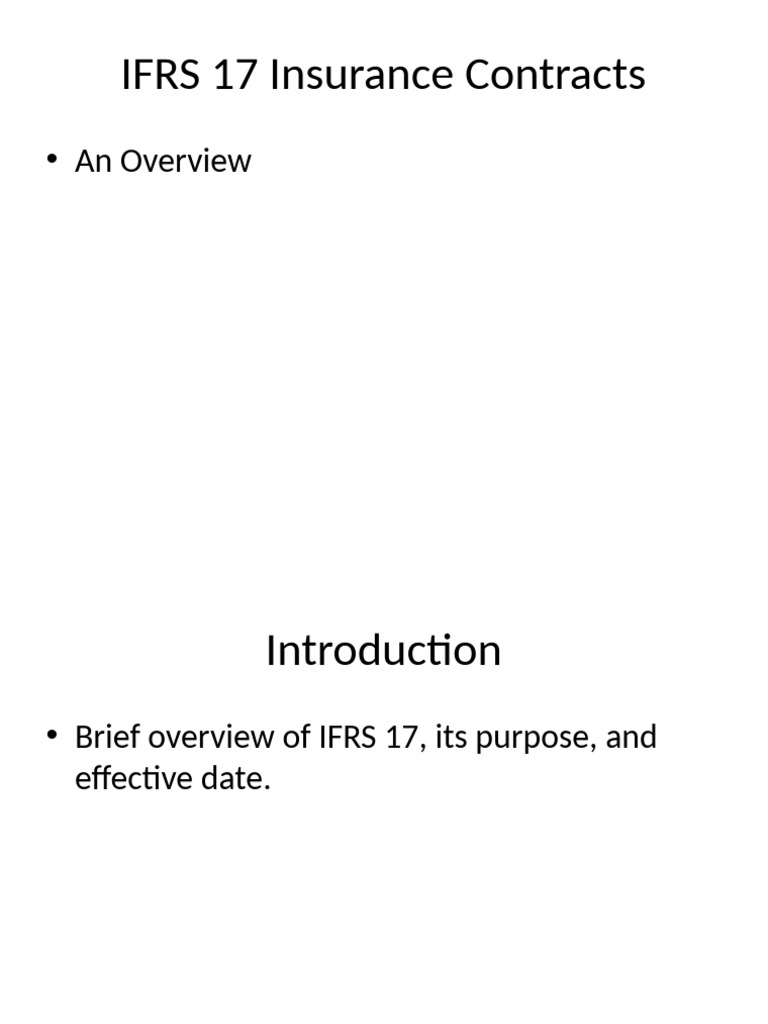Overview of IFRS 17 Insurance Contracts | PDF