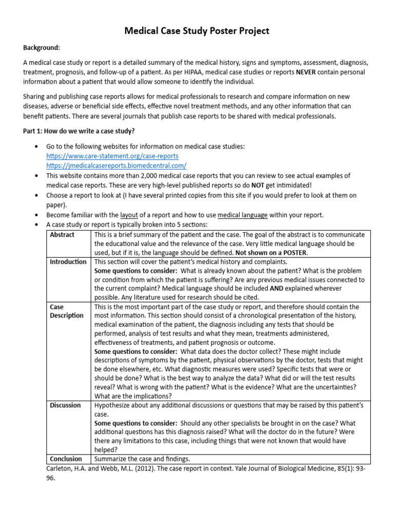 Medical Case Study Poster Guidelines | PDF | Medical Diagnosis | Medicine