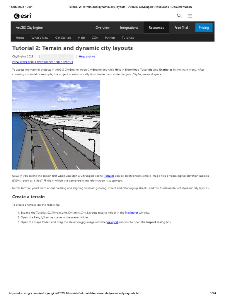 Tutorial 2 - Terrain and Dynamic City layouts-ArcGIS CityEngine Resources - Documentation | PDF ...