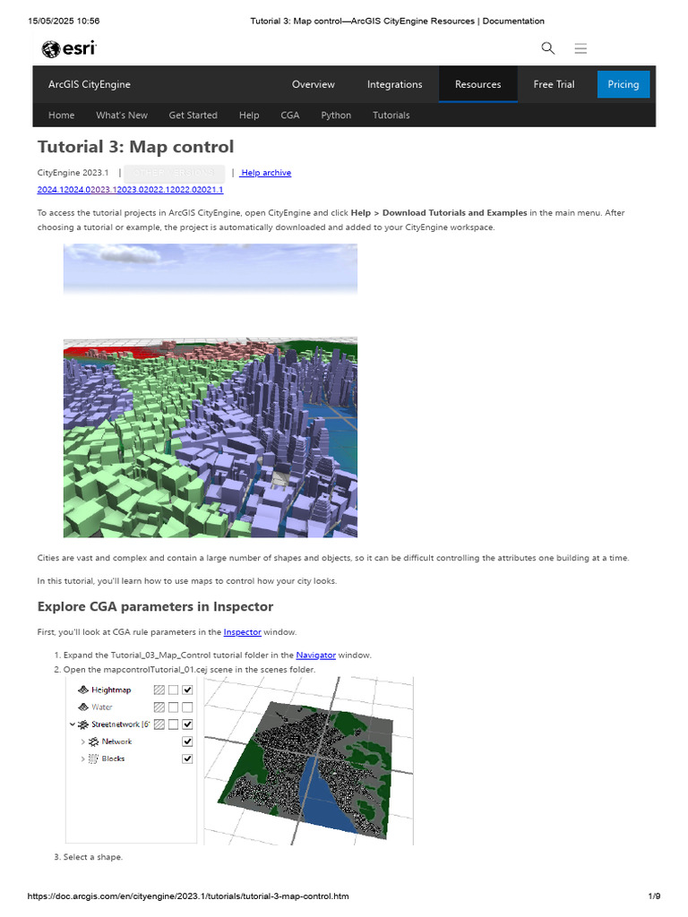 Tutorial 3 - Map control-ArcGIS CityEngine Resources - Documentation | PDF | Software | Computing
