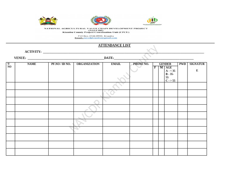 Attendance List for Event Registration | PDF