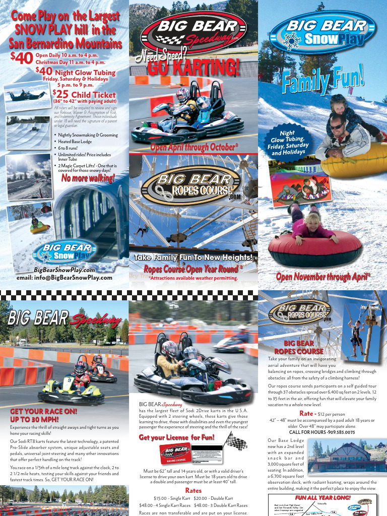 Big Bear Go Karting & Snow Play Fun | PDF