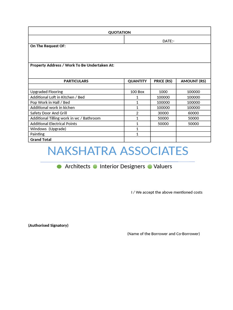 Home Renovation Quotation Breakdown | PDF