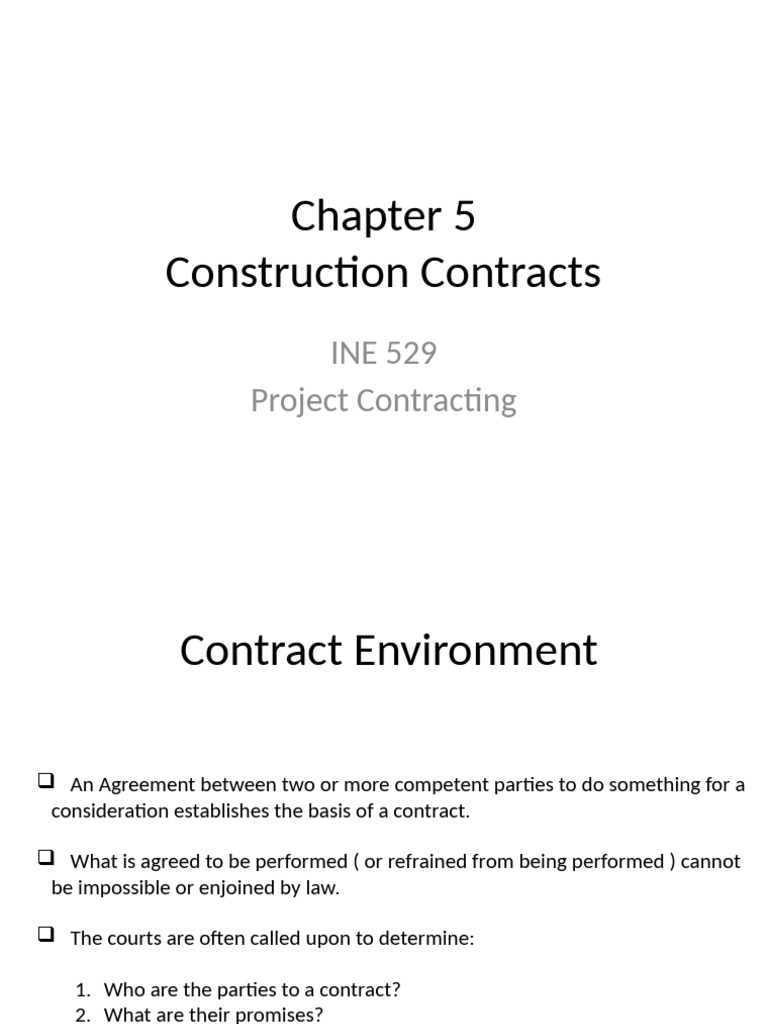 Chapter 5 Construction Contracts SP25 | PDF | Construction Management | Prices