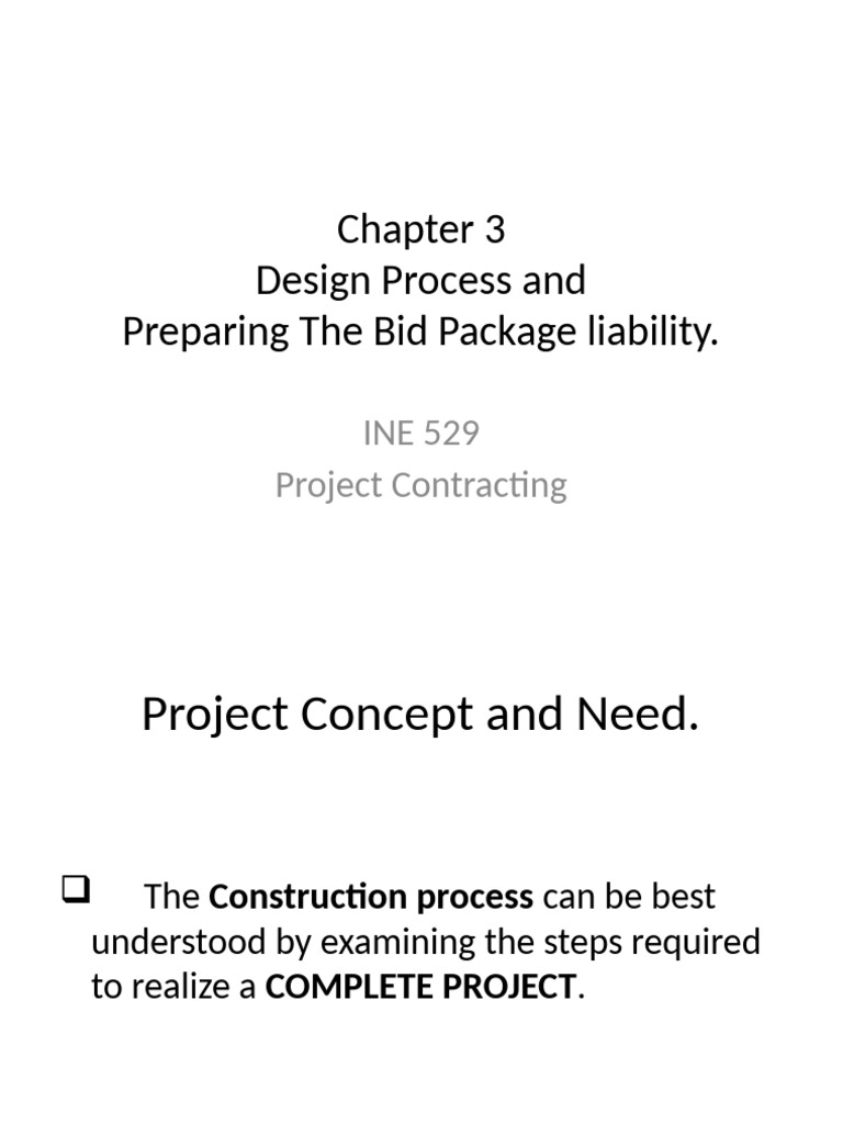 Chapter 3 Design Process & Preparing Bid Package Liability SP25 | PDF ...