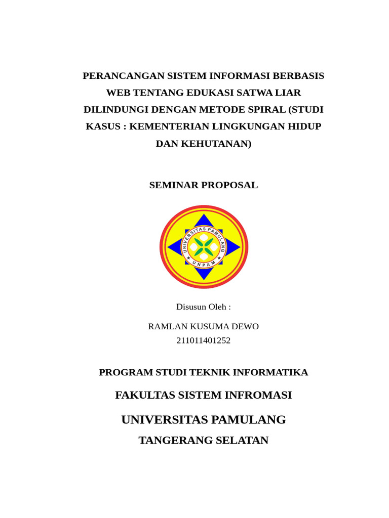 PERANCANGAN SISTEM INFORMASI BERBASIS WEB TENTANG EDUKASI SATWA LIAR DILINDUNGI DENGAN METODE ...