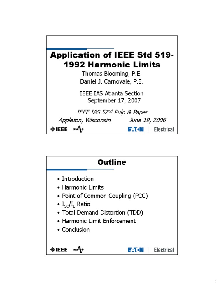 IEEE 519-1992 Harmonic Limits Guide | PDF | Distortion | Transformer
