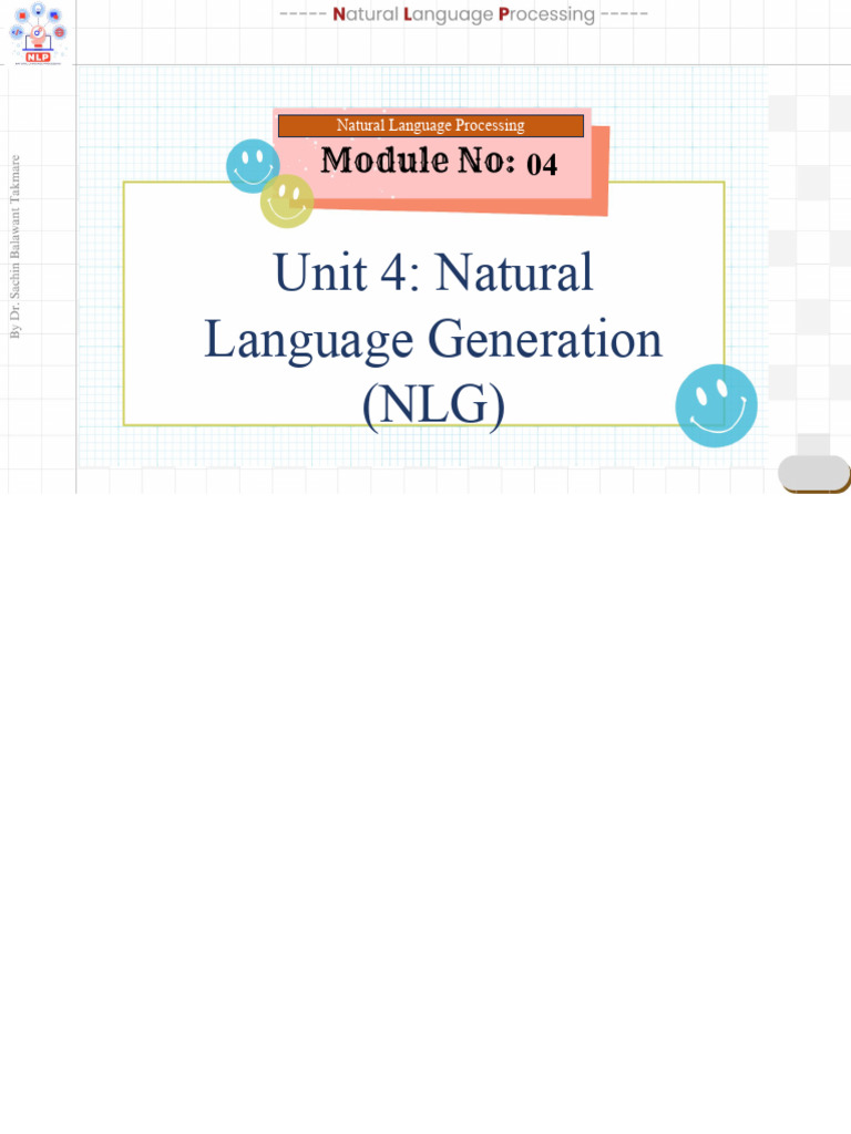 Unit 4 Natural Language Generation | PDF | Artificial Intelligence ...