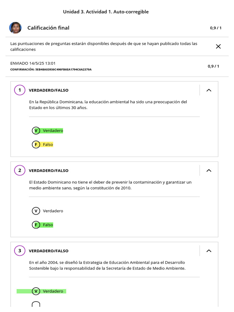 Autocorregible Und 3 - DESARROLLO SOSTENIBLE Y GESTIÓN DE RIESGOS | PDF | Protección del medio ...