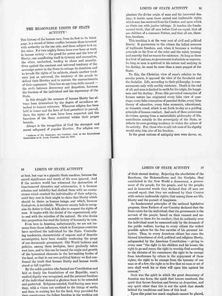 The Reasonable Limits of State Activity | PDF